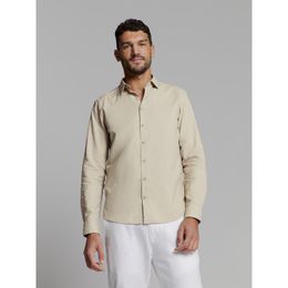 NO EXCESS Damen NO EXCESS Langarmhemd &raquo; Leinenhemd&laquo; beige XXL, Normalgr&ouml;&szlig;en