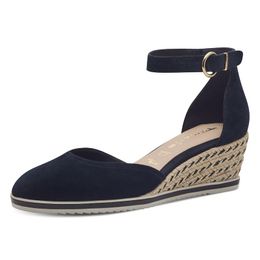 Tamaris Keilpumps, Keilabsatz, Schlupfschuh, Riemchensandale mit modischem Jute-Besatz navy 42 42 Modischer Keilpumps mit 5,5-cm-ANITslide-Absatz