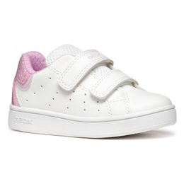 Geox Sneaker &raquo;B ECLYPER GIRL&laquo;, Retro Sneaker, Klettschuh mit bunt glitzerndem Ferseneinsatz wei&szlig;-pink 20 20 Geox Sneaker mit Metallic Einsatz an...