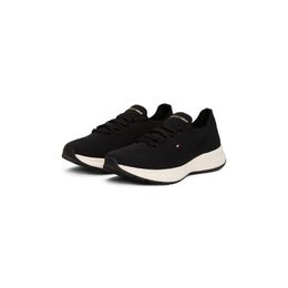 Tommy Hilfiger Damen Slip-On Sneaker &raquo;TH KNIT RUNNER&laquo; , Freizeitschuh, Halbschuh, Schn&uuml;rschuh mit gestickter Logoflag schwarz 36