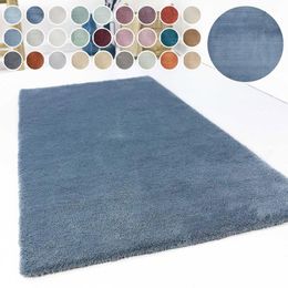 Esprit Teppich &raquo;Loft ESP-4223&laquo; rechteckig 20 mm H&ouml;he Wohnzimmer, gro&szlig;e Farbauswahl, sehr weicher Flor, dicht gewebt, robust graublau Obermaterial:...