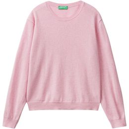 United Colors Of Benetton Rundhalspullover rosa meliert XL (42) XL (42) Wollpullover von Benetton