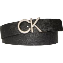 Calvin Klein Ledergürtel »CK HALLMARK LOGO 35MM ADJ/REV« Black/Delicioso/Brushed Nickel