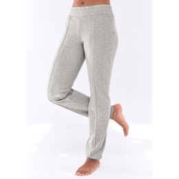 H.I.S. H.I.S Relaxhose mit Piping vorn, Loungeanzug hellgrau meliert 32/34 - N-Gr N-Gr 32/34 Jogginghose zum Relaxen