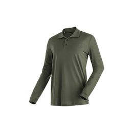 Maier Sports Poloshirt »Ulrich L/S«, Herren Funktionsshirt, langarm Freizeitshirt mit Hemdkragen, Reg. Fit moosgrün L L Poloshirt aus Piquéware für...