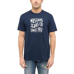Mustang Herren Mustang Kurzarmshirt &raquo;Style Austin&laquo; mit Logo-Print blau XXL