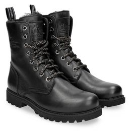 Panama Jack Damen Schn&uuml;rboots &raquo;Frisia&laquo; , Schn&uuml;rboots, Stiefelette, Blockabsatz, mit Warmfutter schwarz 37