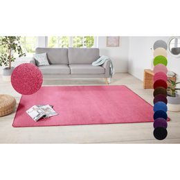 Hanse Home Teppich &raquo;Shashi&laquo; rechteckig 8, 5 mm H&ouml;he Kurzflor, Unifarben, L&auml;ufer, weich, Esszimmer, Kinderzimmer, Flur rosa Obermaterial: 100%...