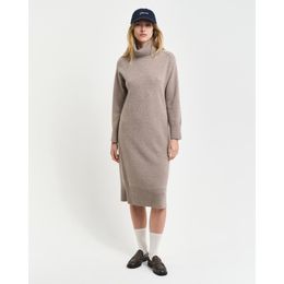 Gant Midikleid &raquo;HERRINGBONE DETAIL ROLLNECK DRESS&laquo; mit Rollkragen WARM GREY S - N-Gr N-Gr S Wollkleid von Gant