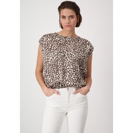 monari Schlupfbluse mit Animalprint coffee bean gemustert 38 38 Kurzarmbluse mit allover Animalprint von monari