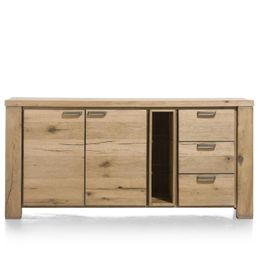 Habufa Sideboard Canova 39585RWB, Eiche Railway braun furniert, Griff: silber, ca.190x90x45 cm