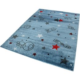 Esprit Kinderteppich &raquo;Yoda ESP-21980&laquo; rechteckig 13 mm H&ouml;he Weltall Design, Astronaut, Kurzflor, Kinderzimmer blau Obermaterial: 100% Polypropylen...
