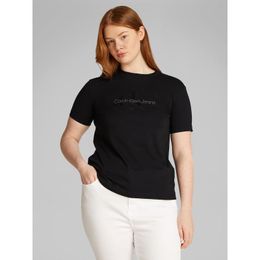 Calvin Klein Jeans Plus T-Shirt »PLUS GLOSSY MONOLOGO REGULAR TEE« mit glänzendem Druck, in großen Größen Ck Black 5XL (50) 5XL (50) Shirt von...