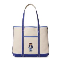 Polo Ralph Lauren Shopper 'SPRING BEAR' Damen Größe One Size ecru / kobaltblau