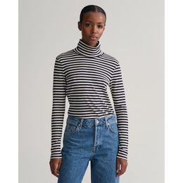 Gant Rollkragenshirt &raquo;SLIM STRIPED RIB TURTLENECK&laquo; EVENING BLUE S S Geripptes Longsleeve von Gant