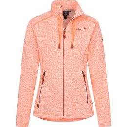 DEPROC Active Strickfleecejacke &raquo;LUVERNE WOMEN&laquo; Kontrastreissverschluss orange 36 (S) 36 (S) Modische Strickfleecejacke mit Stehkragen