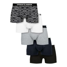 Urban Classics Boxershorts »Herren Organic Boxer Shorts 5-Pack« 1 Stk. tlg. tron aop white grey navy black M - 1 Stk. 1 Stk. M Beqüme Boxershorts...
