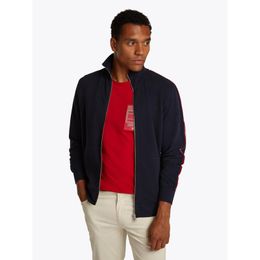 Tommy Hilfiger Sweatjacke »GLOBAL STRIPE STAND COLLAR« mit Streifen in Tommy Farbe am Ärmel Desert Sky 3XL 3XL Sweatjacke von Tommy Hilfiger Menswear