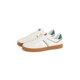 Tommy Jeans Sneaker &raquo;THE GREENWICH LEATHER&laquo;, Freizeitschuh, Halbschuh, Schn&uuml;rschuh mit kontrastfarbenen Details ivory-gr&uuml;n 41 41 Schn&uuml;rer mit...