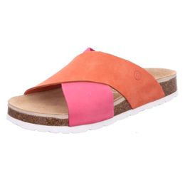 Rohde Pantolette »ELBA« Sommerschuh, Schlappen, Strandschuh, Hausschuh mit Softfußbett orange-pink 36 36 Sommerliche Pantolette mit Kreuzbandage -...