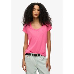 Superdry Kurzarmshirt »SCOOP NECK TEE« Azalea Pink M M Schickes Shirt von Superdry