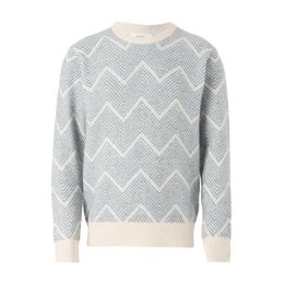 Selected Pullover 'SLHRAI' Herren Gr&ouml;&szlig;e XXL rauchblau / wei&szlig;