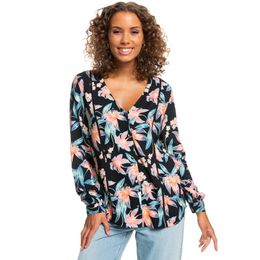 Roxy Blusenshirt &raquo;Soft Feminity&laquo; Anthracite Paradise Found Larg S S Material: Mittelschwerer, bedruckter,...