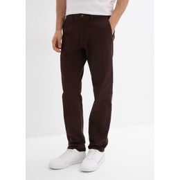 bonprix Relaxed Fit Stretch-Chinohose mit Bio Baumwolle Straight, braun, 100% Baumwolle