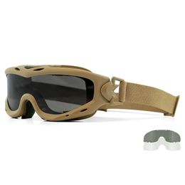 Spear Taktische Brille mit 2 Gl&auml;sern tan