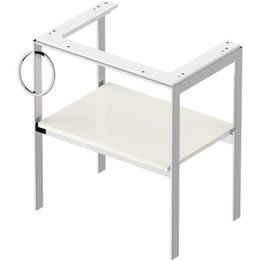 Duravit White Tulip Waschtisch-Konsole WT4543LH4H4 68,4 x 45 cm, Nordic Wei&szlig; Hochglanz, bodenstehend, Metall, 1 Handtuchhalter links