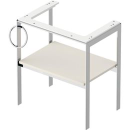 Duravit White Tulip Waschtisch-Konsole WT4543L3939 68,4 x 45 cm, Nordic Wei&szlig; Seidenmatt, bodenstehend, Metall, 1 Handtuchhalter links