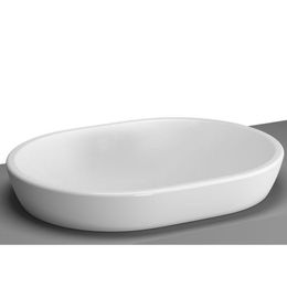 Vitra Metropole Aufsatzschale 5942B003-1398 59,5x45,5cm, oval, ohne Hahnlochbank, wei&szlig; hochglanz, wei&szlig; hochglanz, ohne &Uuml;berlauf