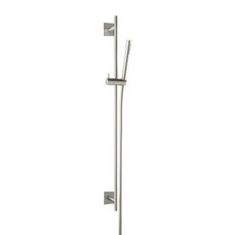Herzbach Design iX Dusch-Wandstangenset 17.922700.2.09 900 mm, Rosette 70x70mm, mit Stabhandbrause, Edelstahl geb&uuml;rstet