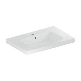 Geberit iCon light Waschtisch 501840002 90x48cm, Hahnloch mittig, mit &Uuml;berlauf, mit Ablagefl&auml;che, wei&szlig; KeraTect