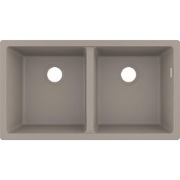 Hansgrohe Unterbausp&uuml;le 43434380 820 x 450 mm, 2 Hauptbecken, betongrau