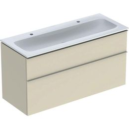Geberit iCon Waschtisch mit Unterschrank 120 cm 502338JL1 Waschtisch-Set 120x63x48cm, wei&szlig;, Korpus sand Hochglanz, Griff sand matt