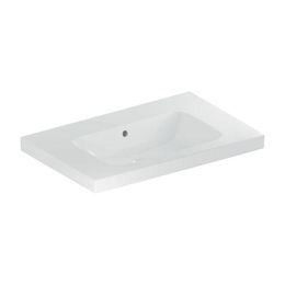 Geberit iCon light Waschtisch 501839004 75x48cm, ohne Hahnloch, mit &Uuml;berlauf, mit Ablagefl&auml;che, wei&szlig; KeraTect