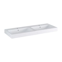 Geberit iCon Doppelwaschtisch 124120000 120x48,5cm, mit Hahnloch, mit &Uuml;berlauf, wei&szlig;