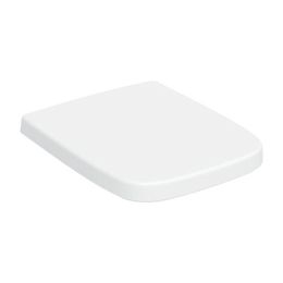 Geberit Renova Plan WC-Sitz 500832001 eckig, Befestigung von oben, mit Quick-Release-Scharniere, mit Absenkautomatik, wei&szlig;
