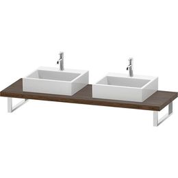 Duravit DuraStyle Konsole DS103C02121 f&uuml;r Aufsatzbecken, 2 Ausschnitte, St&auml;rke 4.5 cm, Nussbaum dunkel