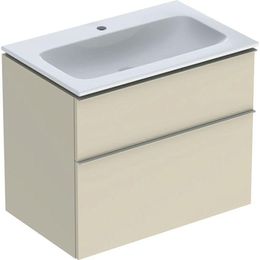 Geberit iCon Waschtisch mit Unterschrank 75 cm 502332JL1 Waschtisch-Set 75x63x48cm, wei&szlig;/KeraTect, Korpus sand Hochglanz, Griff sand matt