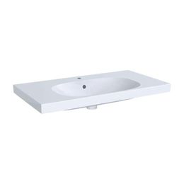 Geberit Acanto Waschtisch 500623018 90 x 48,2 cm, mit Ablagefl&auml;che, mit Hahnloch, &Uuml;berlauf, wei&szlig; KeraTect