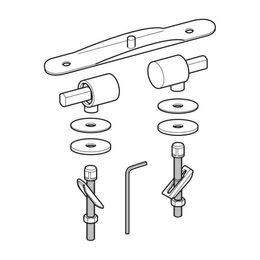 Geberit Scharnier-Set 598016000 mit Absenkautomatik, verchromt, für WC-Sitz