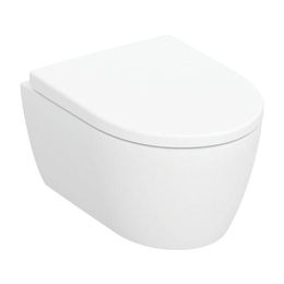 Geberit iCon Wand-WC mit WC Sitz 502381JT1 36x49cm, verkürzte Ausladung, geschlossene Form, rimfree, weiß matt