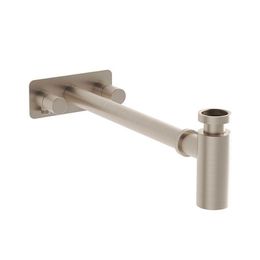 Vitra Plural Design-Siphon-Set A4515934 Nickel gebürstet, mit Eckventilen links und rechts