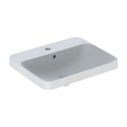 Geberit VariForm Einbauwaschtisch 500741012 55x45cm, mit Hahnloch, mit &Uuml;berlauf, rechteckig, wei&szlig;