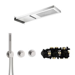 Herzbach MODUL7 Thermostat-Set T-MU2 70.703711.1.09 537x165mm Multi 2 Edelstahl