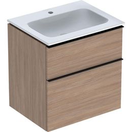 Geberit Icon Waschtisch mit Unterschrank 60 cm 502335JH1 Waschtisch-Set 60x63x48cm, wei&szlig;, Korpus Eiche, Griff lava matt