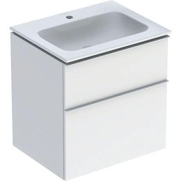Geberit Icon Waschtisch mit Unterschrank 60 cm 502335011 Waschtisch-Set 60x63x48cm, wei&szlig;, Korpus wei&szlig; hochgl&auml;nzend, Griff wei&szlig; matt