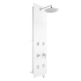 Vitra Origin Duschsystem A45804 Glas-Korpus wei&szlig;/Amatur chrom, d= 250mm, mit Regendusche